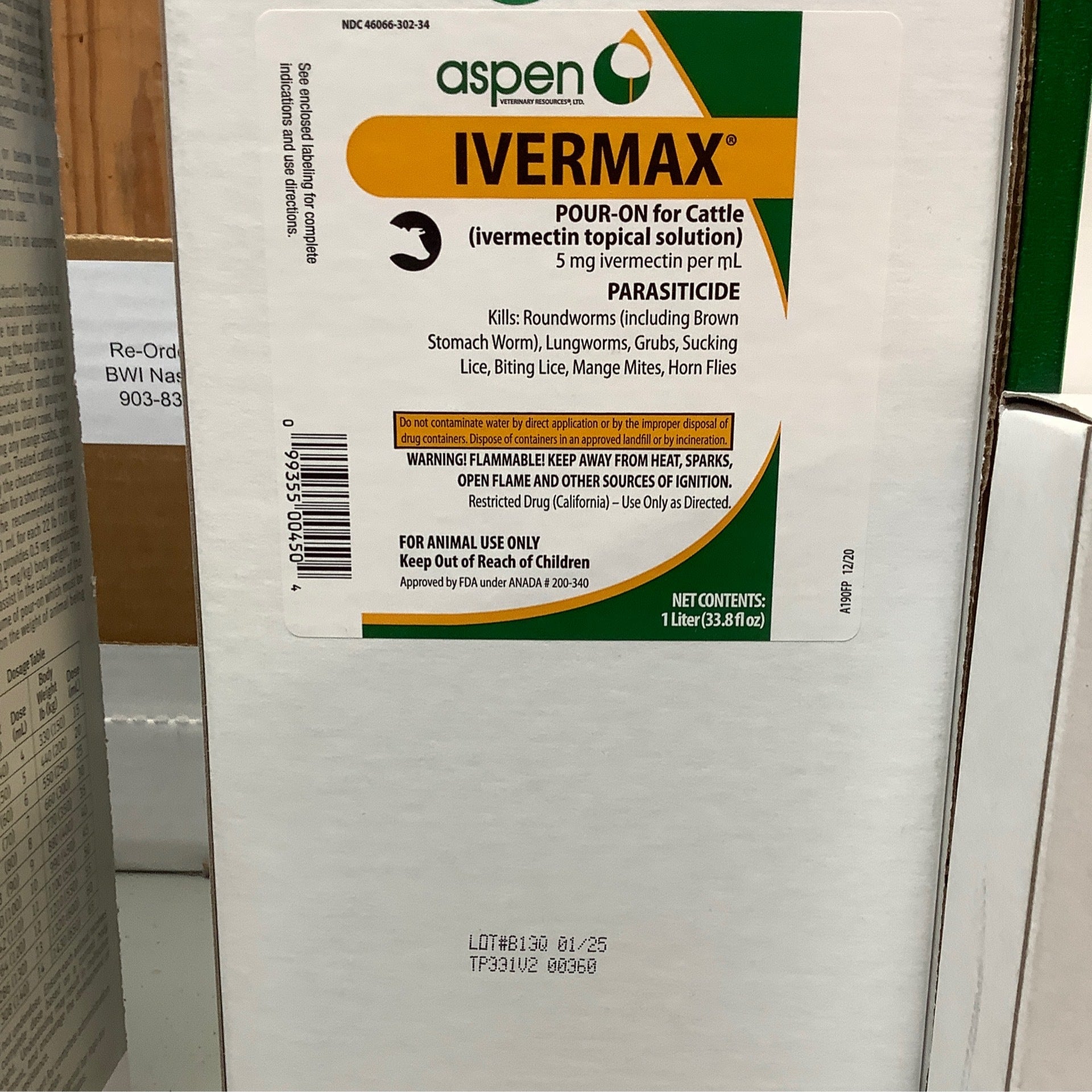 1 liter ivermax pour on | Mineola Feed & Seed